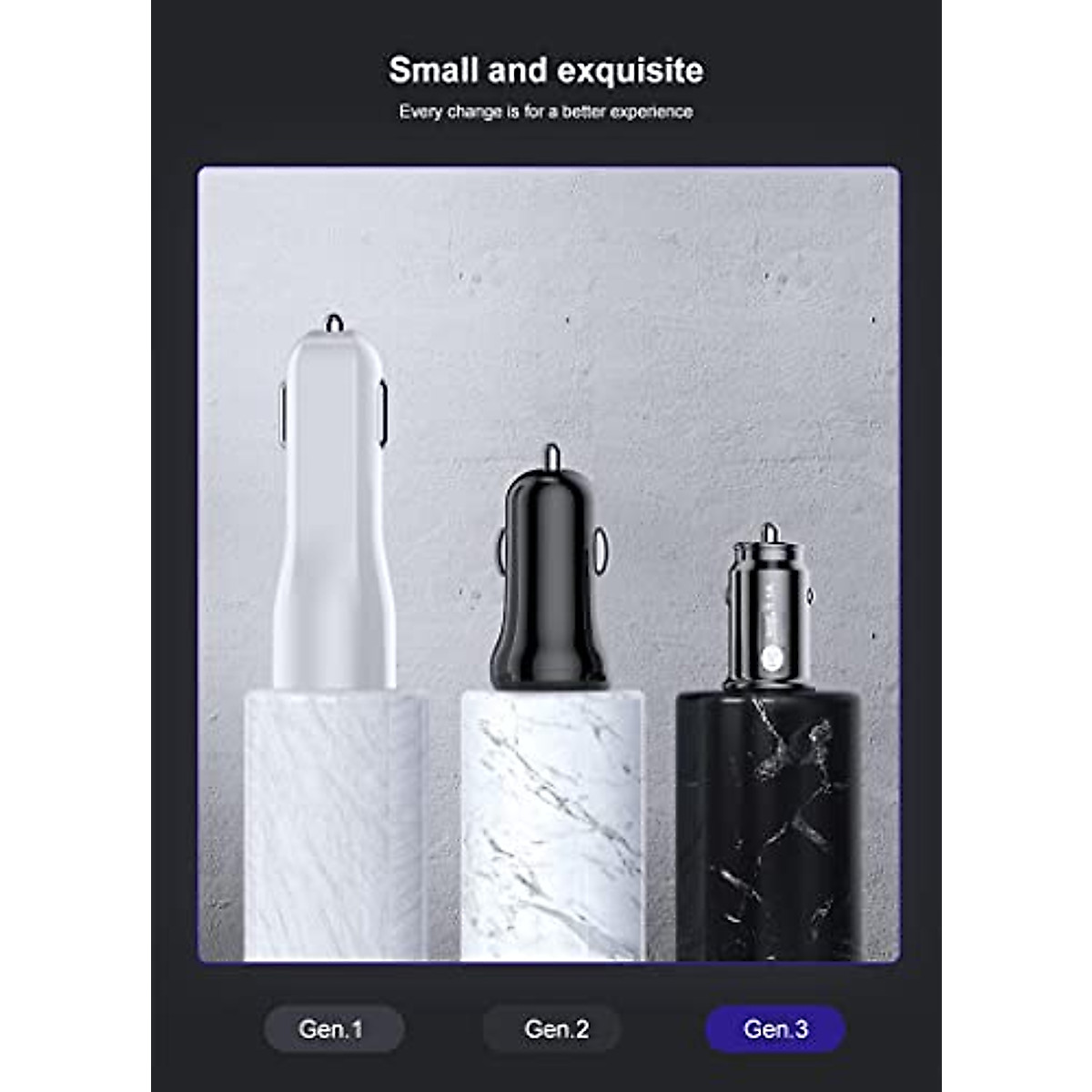 EONLINE 3.1A Charger PD Quick Car Charging Adapter USB C Car Charger Compatible with Samsung/Vivo/iPhone (Black),TE-339PD