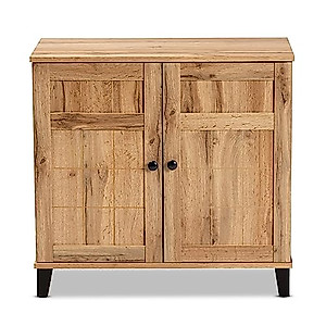VejiA with Cabinet Shoe Rack Home Furniture Finished Wood 2-Door Shoe Storage Cabinet Shoes Storage Rack