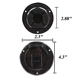 RV Camper Trailer Motorhome Power Cord Hatch Electrical Access Door Black (Black-6B)
