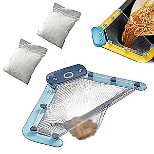 Sink Strainers Basket, Triangle Tri-Holder Corner Sink Filter Net, Eco-Friendly Mesh Bag for Sink Drain for Kitchen Food Waste Leftover Garbage (1 Holder + 100 PCS Filters+Nano Glue)