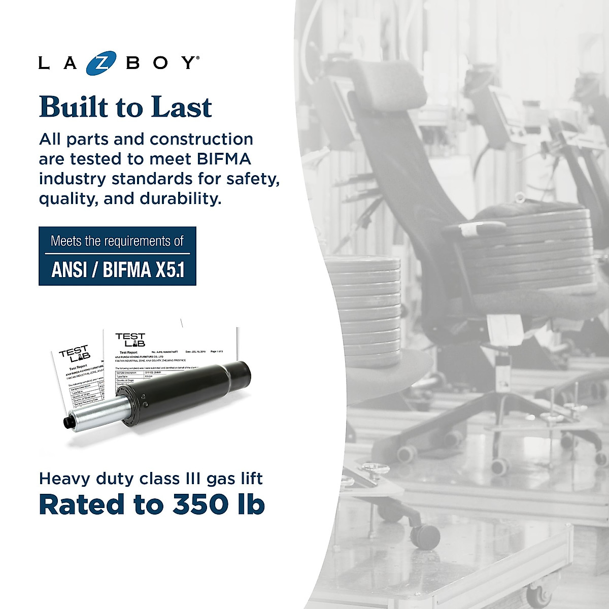 La-Z-Boy Delano Big & Tall Executive Office Chair | High Back Ergonomic Lumbar Support, Bonded Leather, Brown | 45833 model