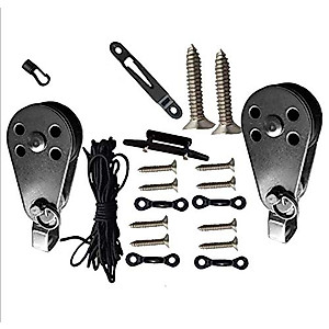 Kayak Handles Carry Kit Heavy Duty Strong Pull Toggle Replacement T-Handle + 6 Pcs Nylon Deck Loops Eyelets Tie Down Pad Eye with Screws for Canoe, Kayak Carrying, SUP and More