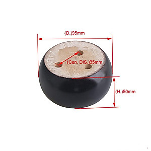 Mysummer 4PCS Round Furniture Bun Feet 2" Tall Replacement for Armchair Sofa Chair Loveseat Ottoman Dresser Legs (Black)