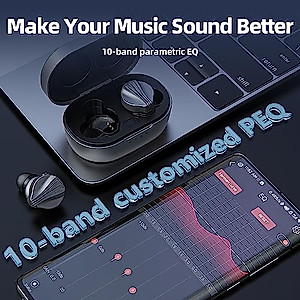 FiiO FW3 True Wireless Earbud, Bluetooth 5.2 LDAC/aptX Adaptive, 10mm Drivers with Big Bass, App for Custom EQ, 21H Playtime (Grey)