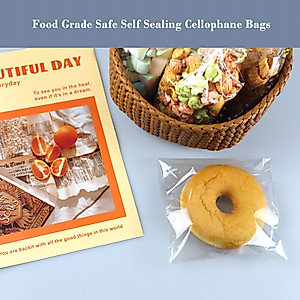 Miraclekoo 200Pcs 5-1/2 x 7-1/2 Inch Transparent Thick Greeting Card Plastic Sleeves Clear Self Sealing Cellophane Cello Bags - Fit 5 X 7 Inch Cards Envelope A6 A7 Photos Cookie