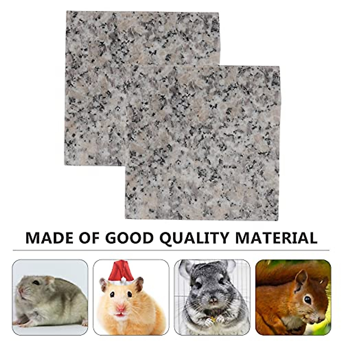 UKCOCO Rabbit Cooling Pad- Chinchilla Cooling Stone Hamster Summer Cooling Board, Marble Design Small Animals Self- Cooling Platform, Hamster Cooler for Home Outside 2Pcs