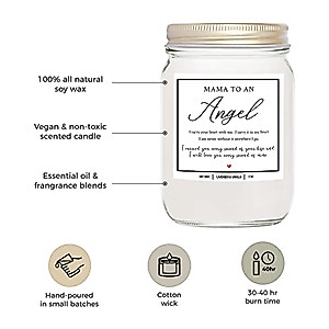 YouNique Designs Miscarriage Candle for Mothers, 7 Ounces, Loss of Baby Sympathy Gifts, Infant Loss Memorial Gifts, White All Natural Soy Vegan Aromatherapy Candles for Home (Lavender & Vanilla)
