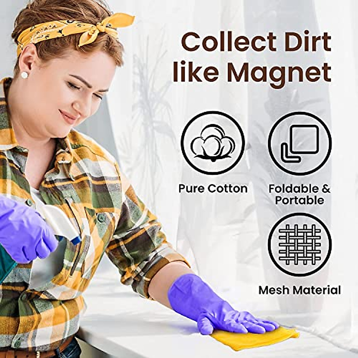 VEZAAM Tack Cloths - 12 Pcs, Remove Dust, Sanding Particles, Clean & Polish, Ideal for Woodworking & Painting, 18x36