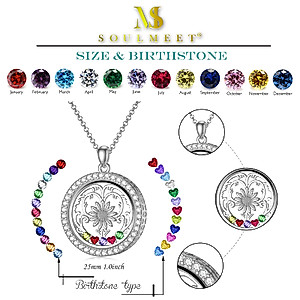 SOULMEET Round Sunflower Floating Locket Necklace That Holds Birthstones/Pictures/Hair Locket Living Flower DIY Floating Charm Memory Necklace for Women