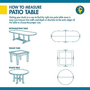 Duck Covers Ultimate Water-Resistant 60 Inch Square Table Cover, Outdoor Table Cover