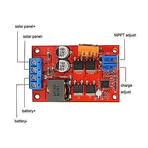 MPPT Solar Panel Controller Module, Solar Charger Module with Reverse Connection Low Power Consumption Battery Charger Module for Lithium Battery, High Power LED