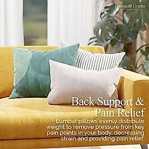 Looms & Linens Lumbar Boudoir Pillow Inserts Sham Pillow Stuffing Soft Poly Filling for Back Support and Home Decorative Throw Pillow Covers - 14x18 Pack of 1