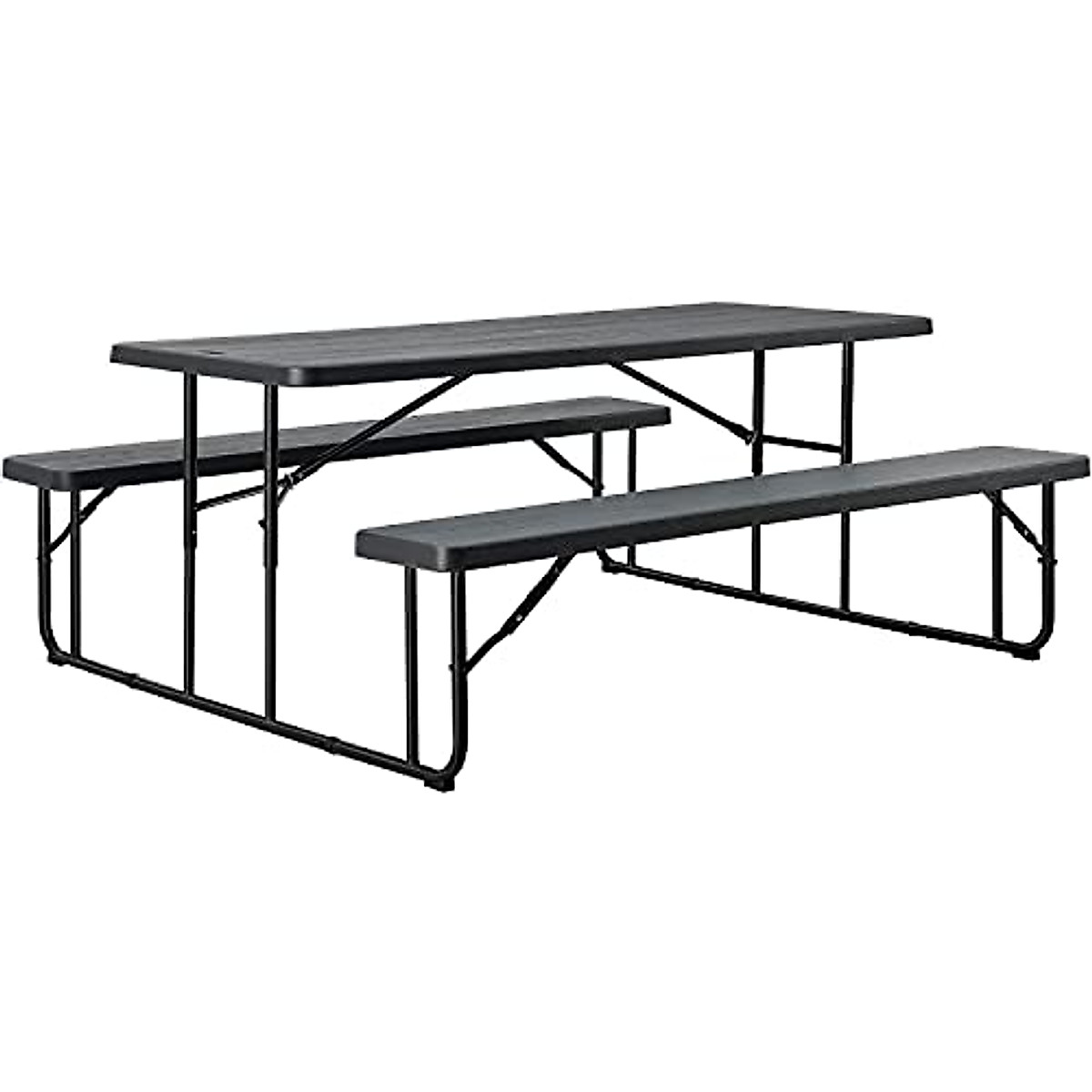 Global Industrial 6' Folding Plastic Picnic Table, Charcoal