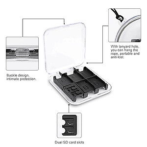 Vegan Power Game Card Storage Case Hard Protective Organizer Box For Nintendo Switch (12 Slot Clear Shell)