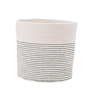 Cotton Rope Storage Basket with Handles for Baby Gift Laundry Hamper Kids Toy Storage Nursery Closet Organization Dog Toy Basket Bathroom Decor