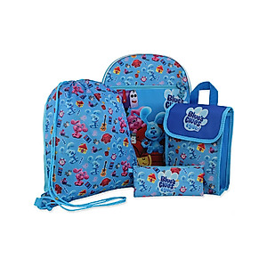 Nickelodeon Blue's Clues & You Boys Girls 16" Backpack 5 piece School Set (One Size, Blue)
