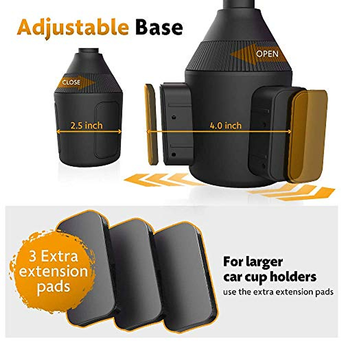 Bestrix Cup Phone Holder for Car, Cup Holder Phone Mount, Phone Holder for Car Universal for iPhone 11 Pro Xs XS MAX XR X 8 7 6s Plus SE, Galaxy S10 5G S10 S10E S9, LG, Pixel, HTC and All Smartphones