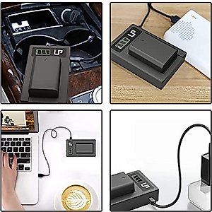 NP-FW50 Battery Charger, LCD Dual Charger Compatible with Sony Alpha A6000, A6400, A6100, A6300, A6500, A5100, A7, A7 II, A7R, A7R II, A7R2, A7S, A7S II, A7S2, A5000, A3000, RX10, NEX-3/5/7 Series