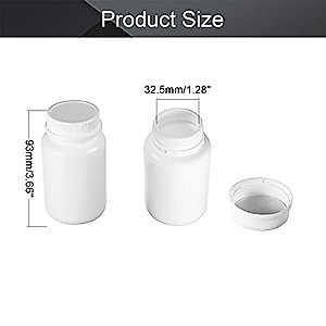 Othmro 20Pcs 5.07oz PE Plastic Containers Lab Chemical Reagent Bottles 150ml Wide Mouth Storage Bottles 32.5mm ID Round Sample Liquid Storage Container Sealing Bottles with Cap for Food Stores White