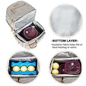MOMIGO Breast Pump Backpack - Cooler and Moistureproof Bag Double Layer for Mother Outdoor Working Backpack with 13 Inch Laptop Compartment Fit Most Breast Pumps (Grey)