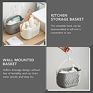 Angoily Razors Shower Basket: Loofahs Bathroom Room Bins Grey Organizers Household Gray Shelves Pantry Home Storage Shampoo Shelf Caddy Bin Kitchen Towels Hanging Hook Soap with Organizer