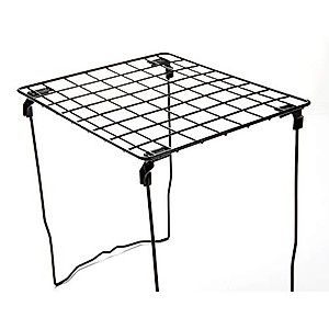 Mind Reader BORGLOCK-BLK Freestanding, 12.5 Inch Wire Shelf, Accessories Shelving Unit, Foldable, Portable, Ideal for School, Work and Gym Lockers. Holds up to 30 pounds, Black Metal