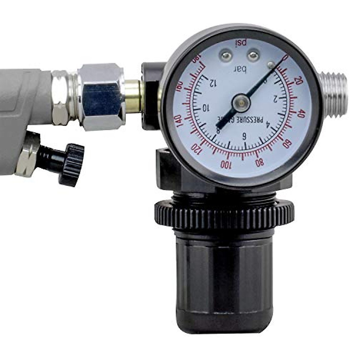 NuMax SPSC15 Pneumatic 1.5mm Tip Gravity Feed Spray Gun with 400cc Aluminum Cup , Gray