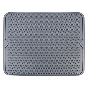 Hemoton 1pc Silicone Draining Mat countertop Dish Silicone Utensils Kitchen mat Silicone trivets Drain mat pad Silicone Drying mat Kitchen Dish Drying Mat Ripple Dish mat