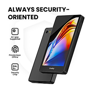 OneKey Pro Crypto Hardware Wallet - 4 EAL 6+ Highest Security Chips, 5000＋Coins & NFT, Anti-Tamper 3.5" Touchscreen, HD Camera & Bluetooth, Fingerprint Unlock, Cold Storage for BTC, ETH, SOL, BNB...