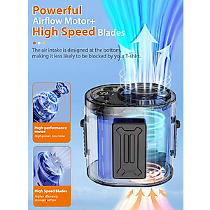 2024 Upgraded Portable Waist Fan 100 Speed 12000rpm Top-Notch Wind 20h Working Time, Personal Belt Fan Clip On Waist Cooling For Shirt,Battery Powered For Outdoor, Working, Camping, Hiking(Orange)