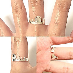 CY Supplies London Skyline City Ring - 925 Sterling Silver - Adjustable
