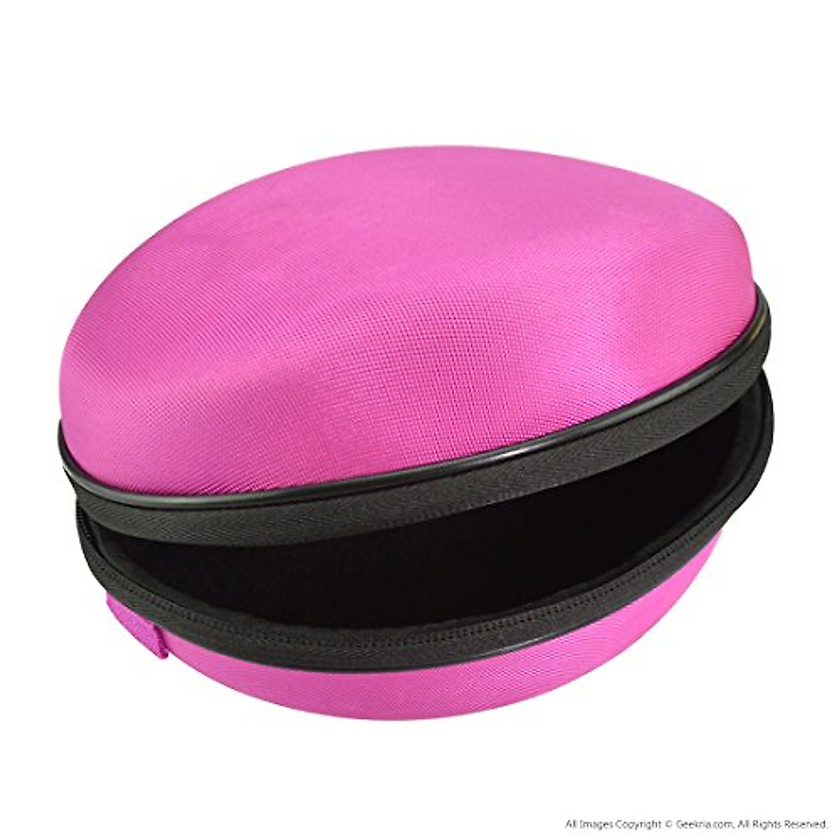 Geekria NOVA Headphone Case for Foldable Over-Ear Headphones, Replacement Hard Shell Travel Carrying Bag with Cable Storage Compatible with Jabra, Sennheiser Headsets (Dark Pink)