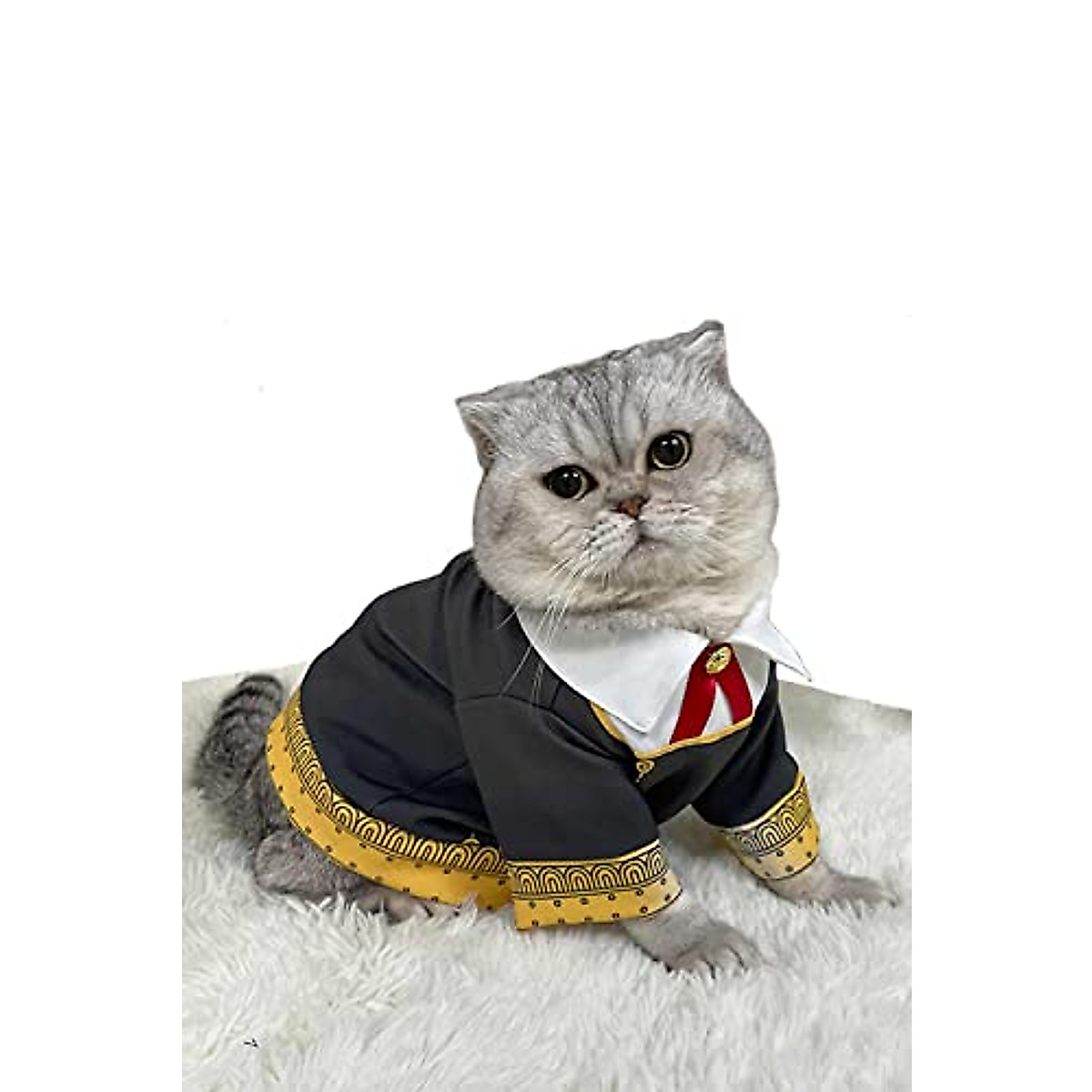 brehiay Cats Spy x Family Cosplay Funny Pet Clothes Anya Forger Costume Shirt for Cats Pets Halloween Costume