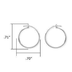 Boma Jewelry Sterling Silver Round Hook & Eye Closure Hoop Earrings