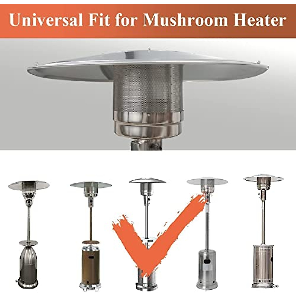 2 Units Patio Heater Heat Reflector Shield, Replacement Dome Part for Outdoor Heaters Outdoor Propane Heater Replacement Aluminium Top