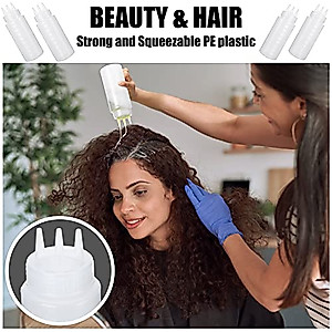 Dingion 8 Pcs 3 Hole Squeeze Bottles 16 oz Plastic Condiment Salad Dressing Container Sauces for Ketchup Mustard Seasoning Squeezer Bakery Kitchen Accessories 450 ml