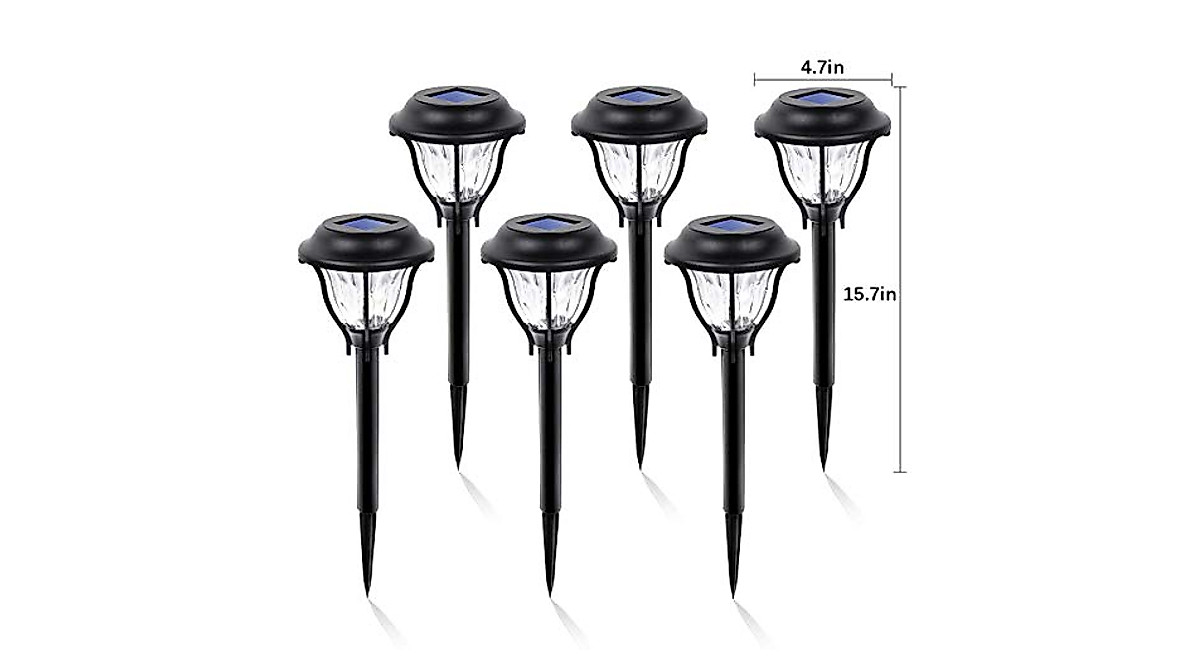 SOLPEX Solar Path Lights 6 Pack - Waterproof Outdoor Garden LED Lighting