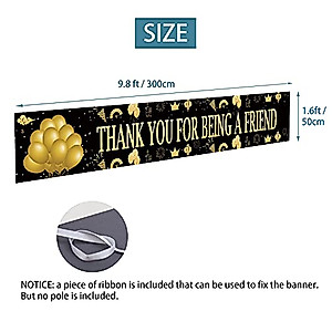 Thank You For Being A Friend Backdrop Banner Decor, Large Golden Girls Banner, Thank You Party Sign Supplies,Friend Banner, Thanks Photo Booth Props Porch Sign Décor (9.8x1.6ft)