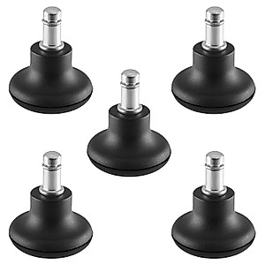 Mecion 5Pcs Stationary Castors, Bell Glides Replacement, Office Chair Low Caster Wheels