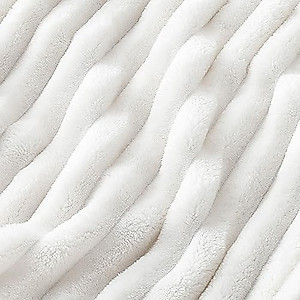 Bedsure White Fleece King Blanket for Couch - Super Soft Cozy Blankets for Women, Cute Small Blanket for Girls, 108x90 Inches