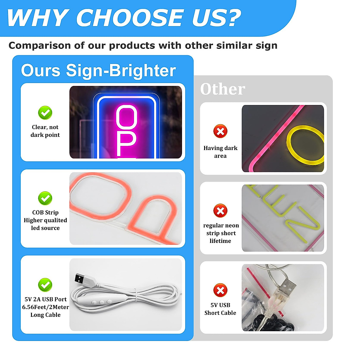 VEIOPGAB Neon Open Signs for Business, 16''x 9'' LED Open Sign, Super Bright Open Neon Sign (Blue&Pink), with ON/OFF Switch & Adapter, Neon Light Up Sign for Window Party Wall Bars Coffee Club Hotel