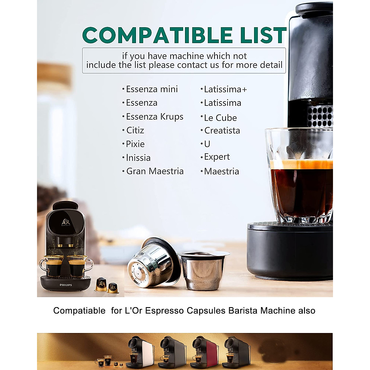 Refillable Coffee Capsule made of Stainless Steel for Refilling - Reusable Refill Capsules for Nespresso Machines Espresso Capsule with Tamper (Gift Set (1 Pod,1 Tamper)