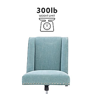 Clayton Aqua and Chrome Swivel Adjustable Height Office Chair By Linon