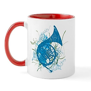 CafePress Cool Grunge French Horn Mug Ceramic Coffee Mug, Tea Cup 11 oz
