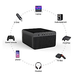 M4000 1080P Projector 4K Support Compatible with Home Theater 2000ANSI Smart TV Android 9.0 WiFi 3D Projector Video Room Beamer (Color : Add Hanger)