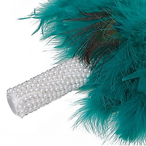 Msbfea Design African Feather Fan for Bride Peacock Feather Big Fan Feather Nigerian Classical Feather Ladies Wedding Color 636