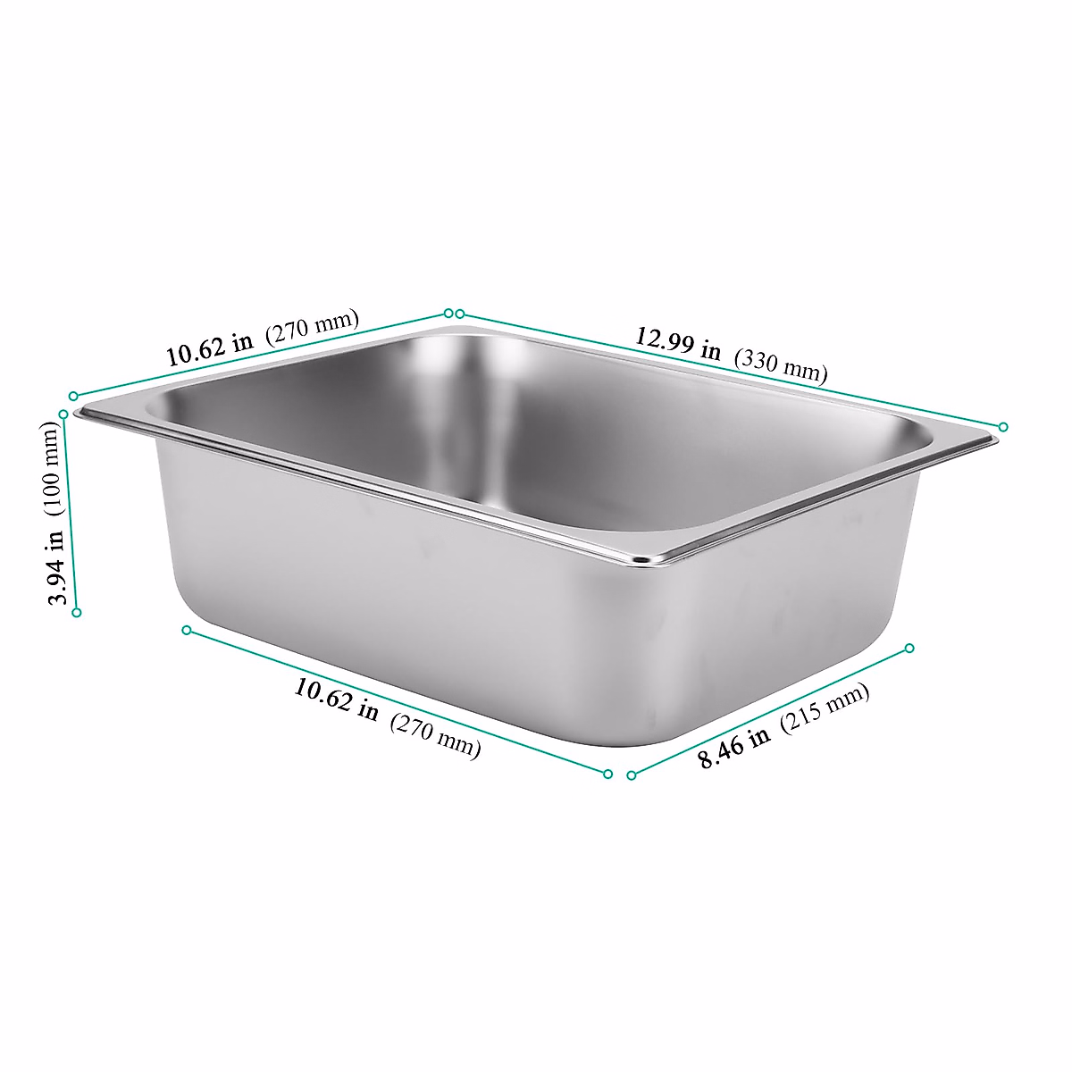 SENJEOK 4 Pack 1/2 Hotel Pans, 4 Inch Deep Steam Table Pan Half Size, 201 Stainless Steel Restaurant Pan, Anti Jam Steam Pan for Buffet Event Catering Supplies