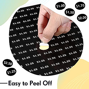 Sabary 6 Sheets Vending Machine Price Labels Soda Snack $1.00 $1.25 $1.50 $1.75 $2.00 $2.50 Vending Machine Labels Stickers for Business (Black)