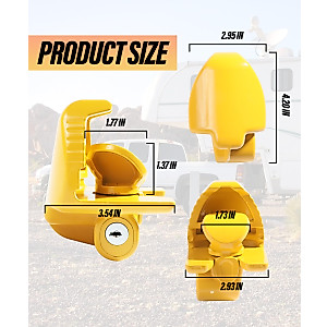 Zlirfy Trailer Lock Kit,Tow Hitch Lock,Trailer Hitch Lock Set,Fit 1-7/8",2",and 2-5/16" Couplers,Boat Camper Accessories for Travel Trailers,Universal Trailer Locks Ball Hitch