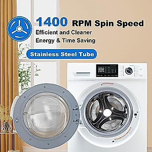 2-In-1 Washer And Dryer Combo, 2.7 cu.ft 24 inch Ventless All-In-One Washing Machine And Dryer 120V For Apartment RV Dorm Camper, Front Load Compact Small Clothes Washer With 16 Laundry Program